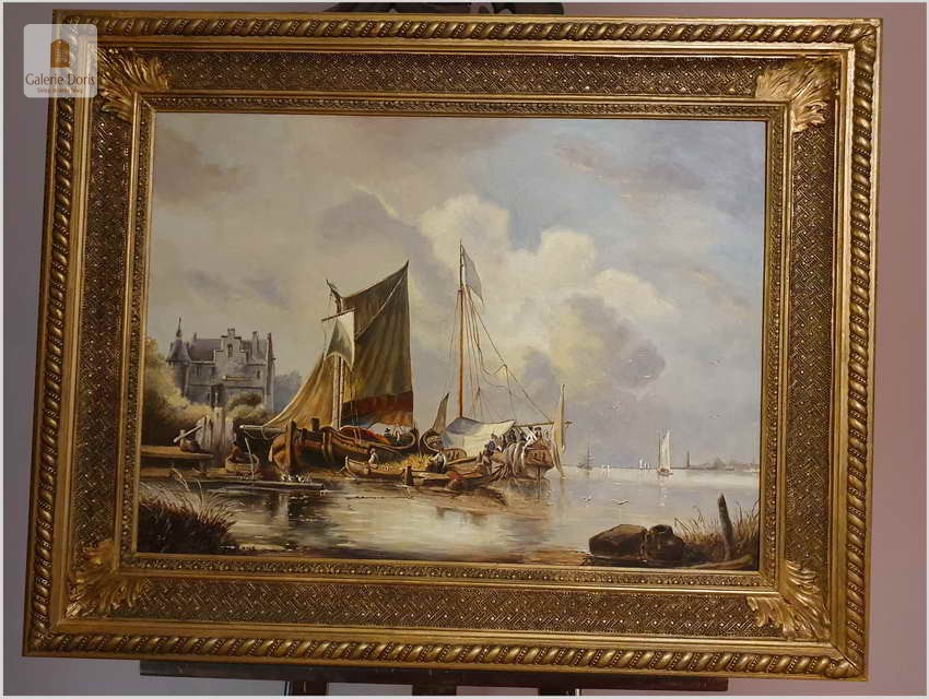 Łodzie przy Brzegu - J.Frederik Hulk *1855 | Galerie Doris