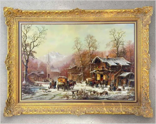 Zimowa Scena z Dyliżansem - Prof. Janez Kenzer *1930 | Galerie Doris